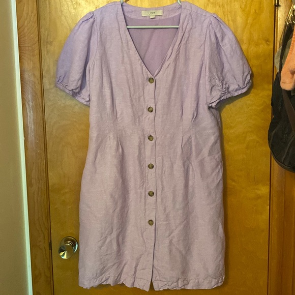 LOFT | Dresses | Lavender Light Purple Lilac Loft Half Button Down ...